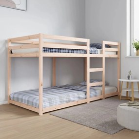 Patrová postel 90 x 200 cm masivní borové dřevo - Default Title