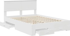Rám postele se zásuvkou Bílá 140 x 190 cm Kompozitní dřevo 3408254