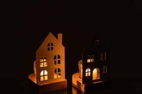 2ks svícen bílý domeček na čajovou svíčku – 14*8*7 cm