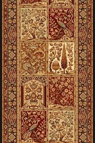 Běhoun vlněný Agnella Isfahan Timor Černý Šíře: 100 cm