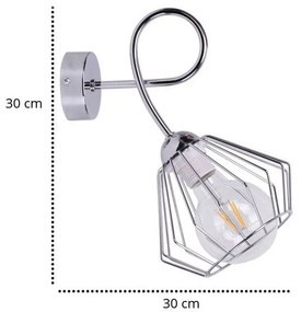 Nástěnné svítidlo Nuvola 8, 1x chromové drátěné stínítko, ch