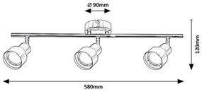 Rabalux 3185 - Bodové svítidlo BLAKE 3xGU10/50W/230V