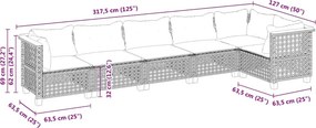 6dílná zahradní sedací souprava s poduškami béžová polyratan 3261850
