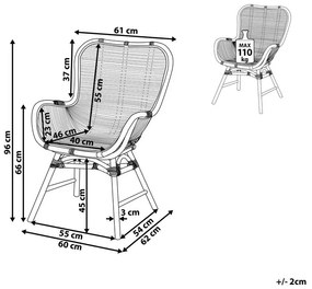 Jídelní židle TOGLO (ratan) (světle hnědá). 1022702