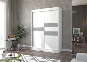 ADRK Furniture Skříň s posuvnými dveřmi a lacobelem BATIA 150 ADRK-SW-BAT-W-GL-150