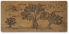 Li-Go "Tři olivy" světelný obraz s baterií 90x40cm varianta ovládání: manuál/pohybové čidlo, provedení povrchu: dub