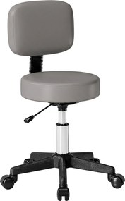 HOMCOM masážní stolička s kolečky, výškově nastavitelná a otočná s ergonomickým opěradlem, šedá
