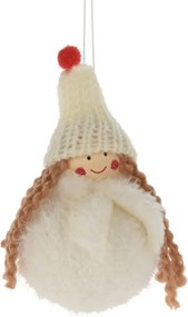 Závěsné vánoční děvčátko – béžové 14 cm