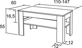 Bradop Rozkládací konferenční stolek Ctirad K140 | Provedení: DB - dub bordeaux