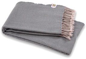 Vlněná deka Kostadina merino - tmavě šedá