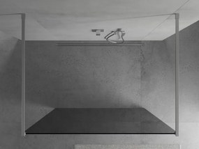 Mexen Kioto, průchozí sprchová zástěna 100 x 200 cm, 8mm šedé sklo, 2x chromová stabilizační rozpěra, 800-100-002-01-40