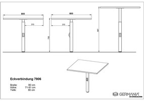 Polohovací pracovní stůl 200x240 cm Agenda – Germania