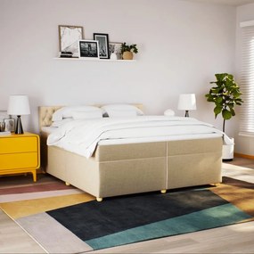 Box spring postel s matrací krémová 200x200 cm textil 3286799