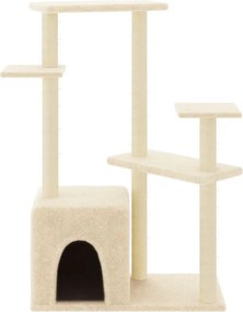 Škrabadlo pro kočky se sisalovými sloupky krémové 107,5 cm 172070