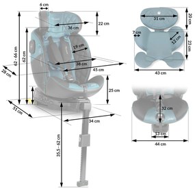 Dětská autosedačka Nukido Prestige Line černá-modrá 0-36 kg ISOFIX
