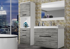 Koupelnový nábytek Belini šedý antracit Glamour Wood + umyvadlo + zrcadlo  ROD M 3/0/W/GW1/0/ZW