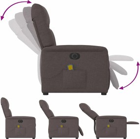 Elektrické masážní polohovací křeslo tmavě hnědé textil 3303027