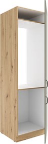 STILO ac | vysoká skříňka 60 LO-210 2F pro vestavnou lednici | 60 cm | UNI dvířka | artisan/světle šedá