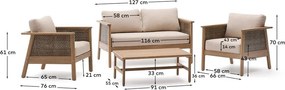 Béžový/v přírodní barvě zahradní lounge set z masivu akácie pro 5 osob Alabe – Kave Home