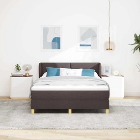 Postel s boxspringem s čelo Tmavě hnědá 140 x 200 cm textil 3340216