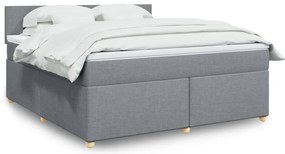 Box spring postel s matrací světle šedá 180 x 200 cm textil 3289052