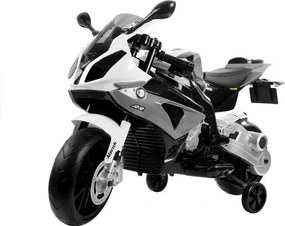 LEAN CARS Elektrická motorka pro děti BMW S1000RR stříbrná tříkolová