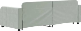 Válenda s přistýlkou a zásuvkami světle šedá 80 x 200 cm samet 3196970