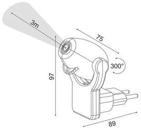 ACA Lighting Dětské LED svítidlo do zásuvky Magický obraz, modrá barva