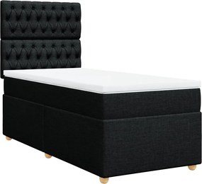 Box spring postel s matrací černá 90x190 cm textil 3293444