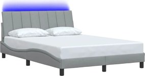 Rám postele bez matrace Hanko světle šedý 140 x 190 cm textil 3310454