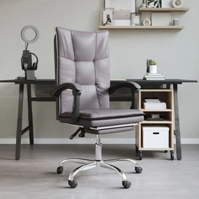 Polohovací kancelářská židle šedá umělá kůže - Default Title