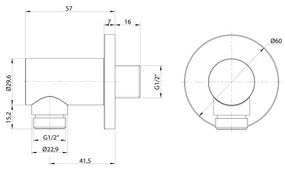 Sapho 1205-01 vývod sprchy O 60 mm chrom
