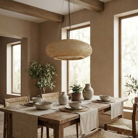 Toolight Natural, závěsné stropní svítidlo 40cm, 3xE27, APP1908-3CP, přírodní hnědá-černá, OSW-66056