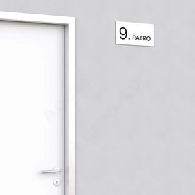 ACCEPT Označení podlaží "9. PATRO" - stříbrná tabulka - černý popis