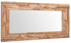 Dekorativní zrcadlo teak 120 x 60 cm obdélníkové 244564