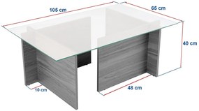 Designový konferenční stolek Tanginika 105 cm vzor ořech