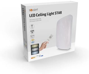 Solight LED stropní světlo Star, čtvercové, 24W,2400lm, dálkové ovládání, 37cm