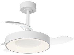 Matra 9012 Niseko S, rozvinovací ventilátor se svítidlem a dálk. ovladačem, LED 45W 2700-5000K, bílá, průměr 40/91cm