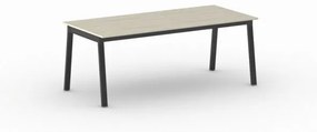 Kancelářský pracovní stůl PRIMO BASIC, černá podnož 2000 x 900 mm, dub přírodní