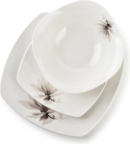 Porcelánová jídelní sada 18 ks talířů MAGNOLIA bílá