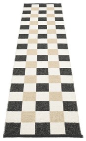 Vinylový koberec Pappelina PIX Black/Vanilla/Beige velikost: 70x300cm