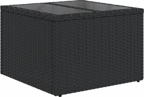 11dílná zahradní sedací souprava s poduškami černá polyratan 3255412