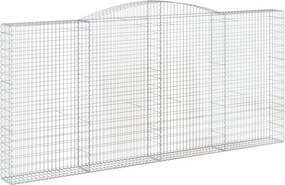 Klenuté gabionové koše 3 ks 400x30x180/200cm pozinkované železo 3146919