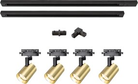 Brilagi - Bodové svítidlo v lištovém systému HUSKY 4xGU10/10W/230V černá/zlatá