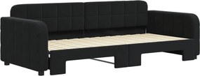 Válenda s přistýlkou černá 90 x 200 cm samet 3196933