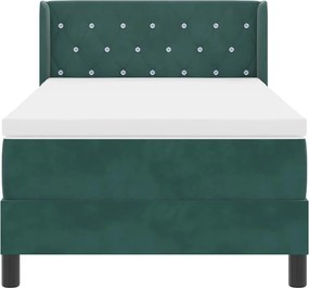 Postel s boxspringem s čelo Tmavě zelená 200 x 90 cm samet 3341399