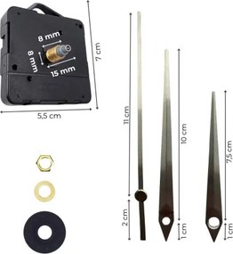 Špičaté stříbrné hliníkové ručičky na hodiny | SENTOP R112