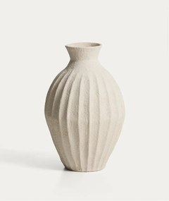Krémová ručně vyrobená/vysoká váza z papírmaše (výška 67 cm) Arquena – Kave Home