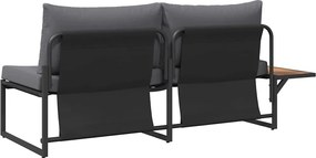 vidaXL Zahradní sofa s polštářem Antracit 200,5 x 70 x 85,5 cm Ocel [42007549]