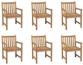 Zahradní židle 6 ks masivní teakové dřevo,  3073002